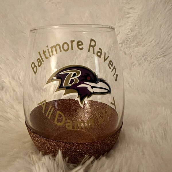 Baltimore Raven Wine Glass - Etsy