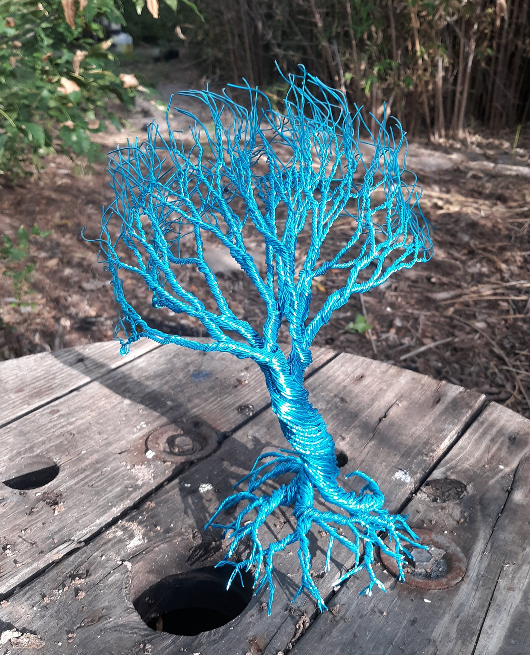 Blue Wind Blown Wire Tree - Etsy