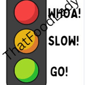 Go Slow Whoa!- Nutrition Education Worksheet - Etsy