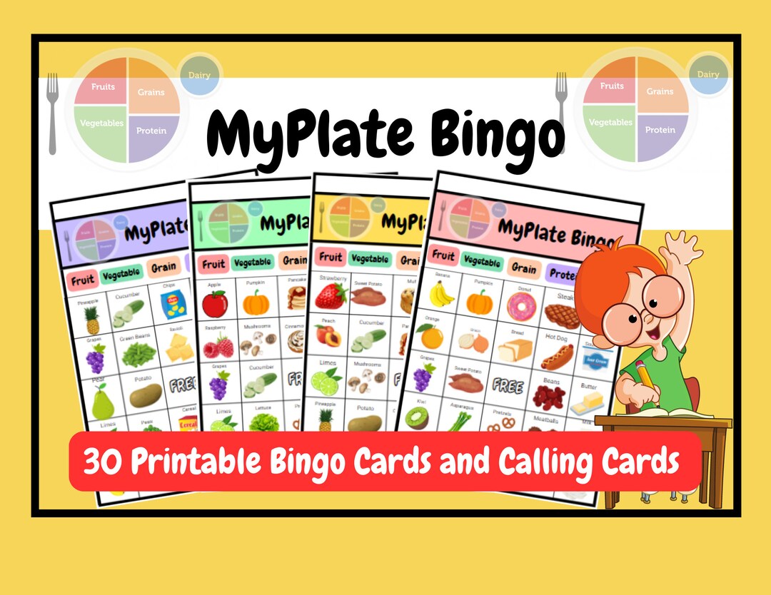 Myplate Bingo- Printable Bingo and Calling Cards - Etsy