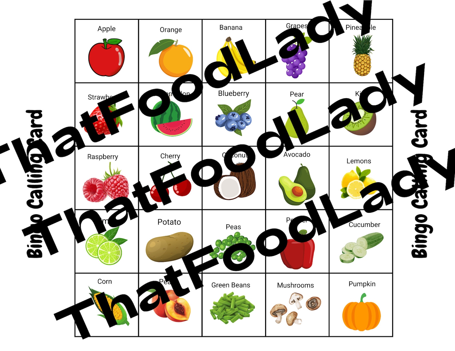Myplate Bingo- Printable Bingo and Calling Cards - Etsy