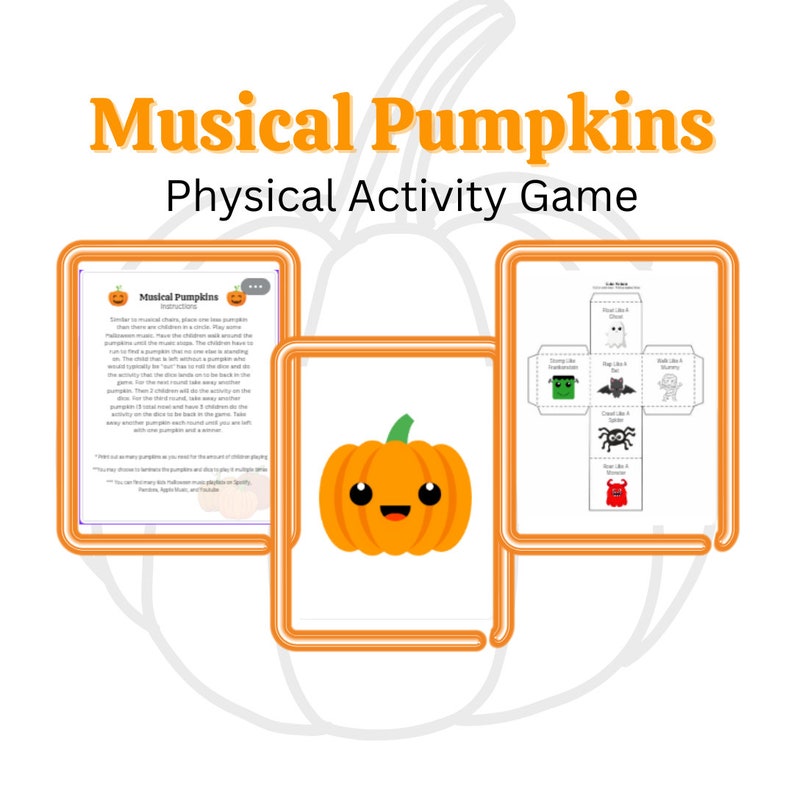 Musical Pumpkins- Halloween Physical Activity Game - Etsy