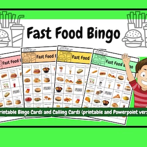 Fast Food Bingo- Printable and Powerpoint - Etsy