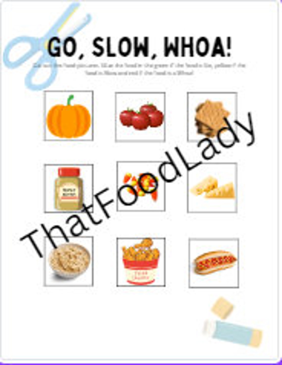 Go Slow Whoa Nutrition Education Activity Fall Edition - Etsy