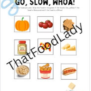 Go Slow Whoa Nutrition Education Activity Fall Edition - Etsy