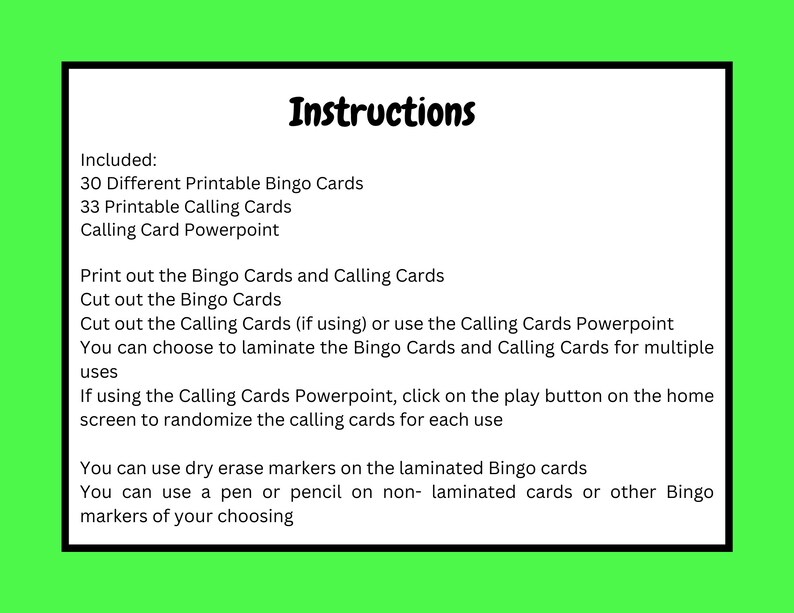 Fast Food Bingo- Printable and Powerpoint - Etsy