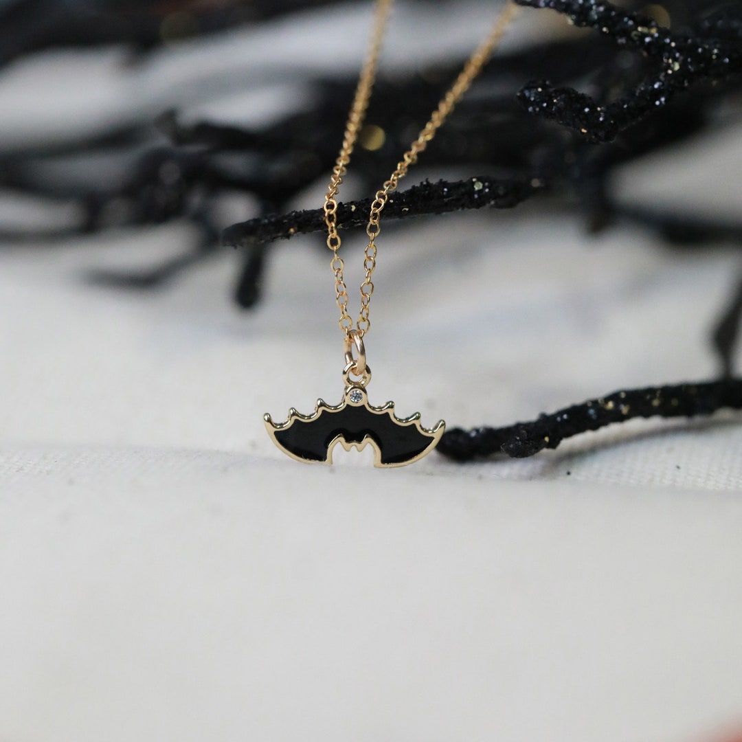 Dainty Bat Necklace - Gold Filled Chain - Etsy
