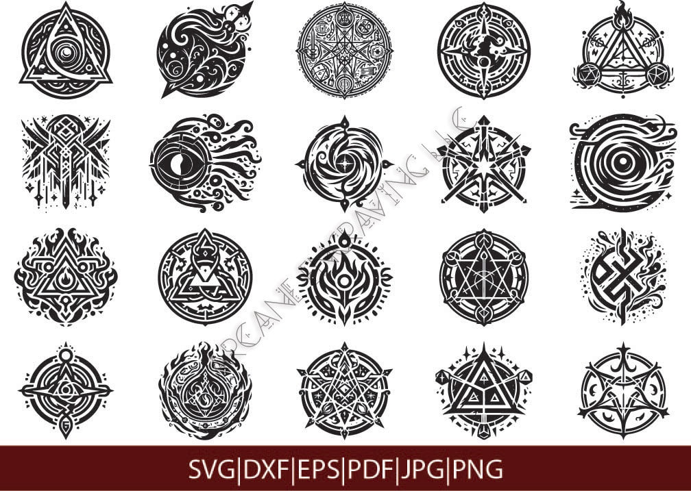 Arcane Magic Symbols Arcane Spell Circle Runes And Viking Symbol'