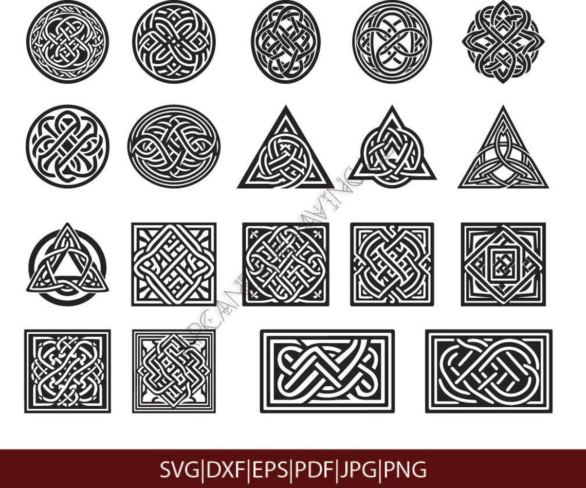 Celtic Knots Bundle 19 Svg, Jpg, Pdf, Png, Dxf, Eps Files Digital ...