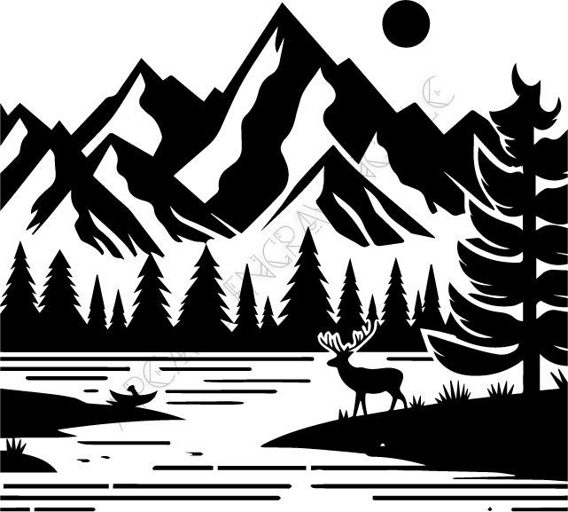 Mountain Landscape SVG Bundle Trees and Hills Dxf Tent - Etsy