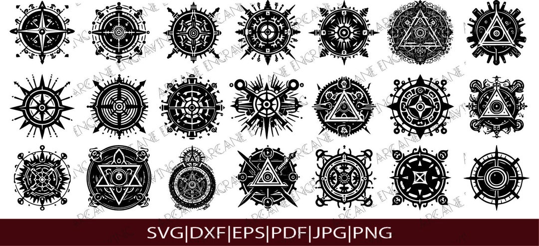 Ancient Art SVG Bundle: Tribal Sigils, Magic Glyphs (digital Files ...