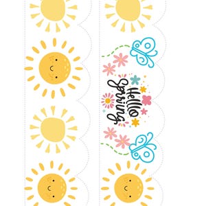 Sunshine & Flowers Bulletin Board Border: Hello Spring Classroom Decor ...