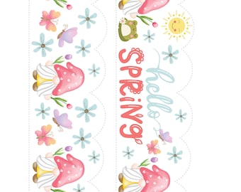 Classroom Bulletin Board Border Sunshine and Flowers With Hello Spring ...