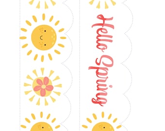 Classroom Bulletin Board Border Spring Flowers Digital Download Print ...