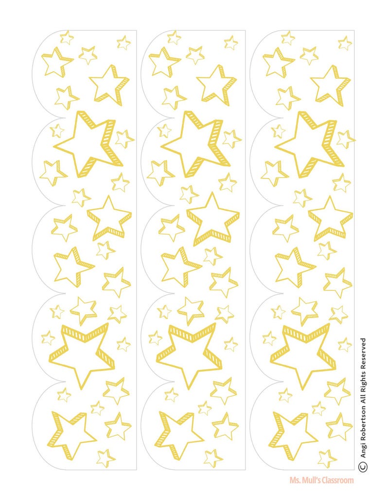 Stars Bulletin Board Border: Evergreen, Four Colors (digital Download ...