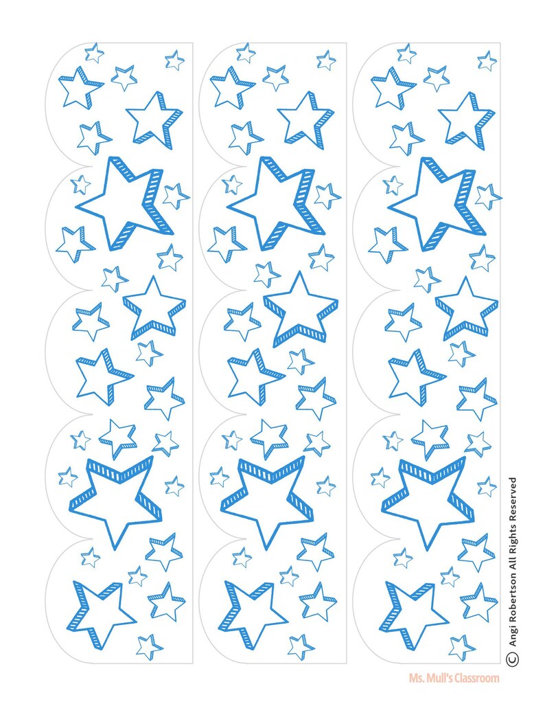 Stars Bulletin Board Border: Evergreen, Four Colors (digital Download ...