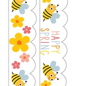 Classroom Bulletin Board Border Bees and Flowers Spring Digital ...