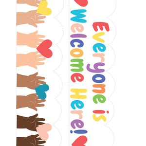 Classroom Bulletin Board Border Everyone Welcome Digital Download Print ...
