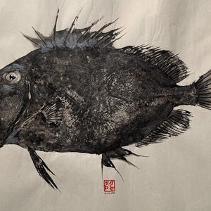 HUGE JOHNDORY GYOTAKU , 66 X 44 Cms This is Not a Digital Copy or a ...