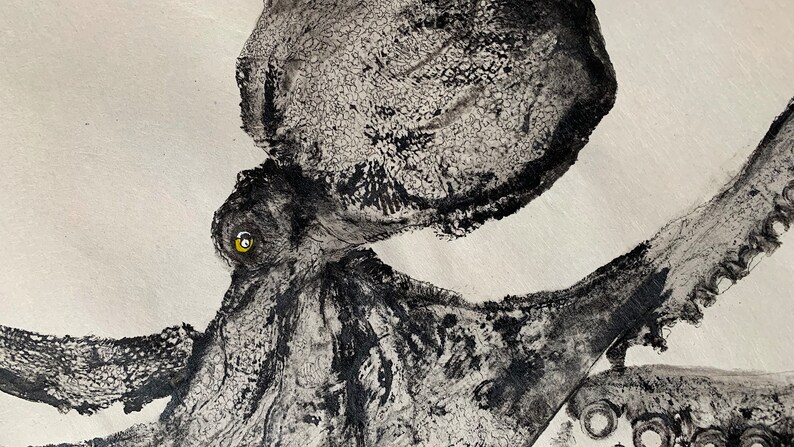 LARGE OCTOPUS GYOTAKU 73x 97 Cms Rare and Unique This is Not a Print or ...
