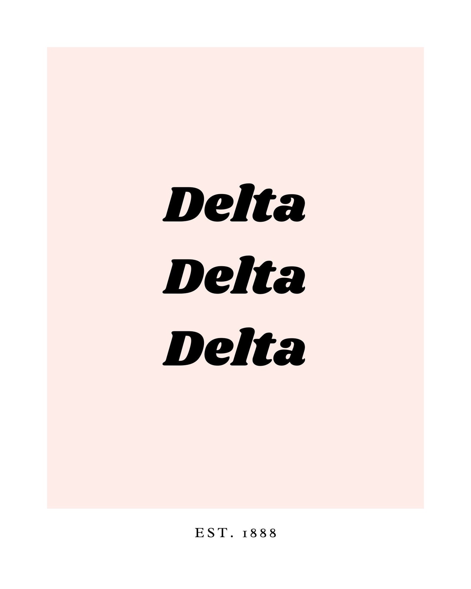 Delta Delta Delta Canvas. Tri Delta Print. Sorority Canvas. College ...