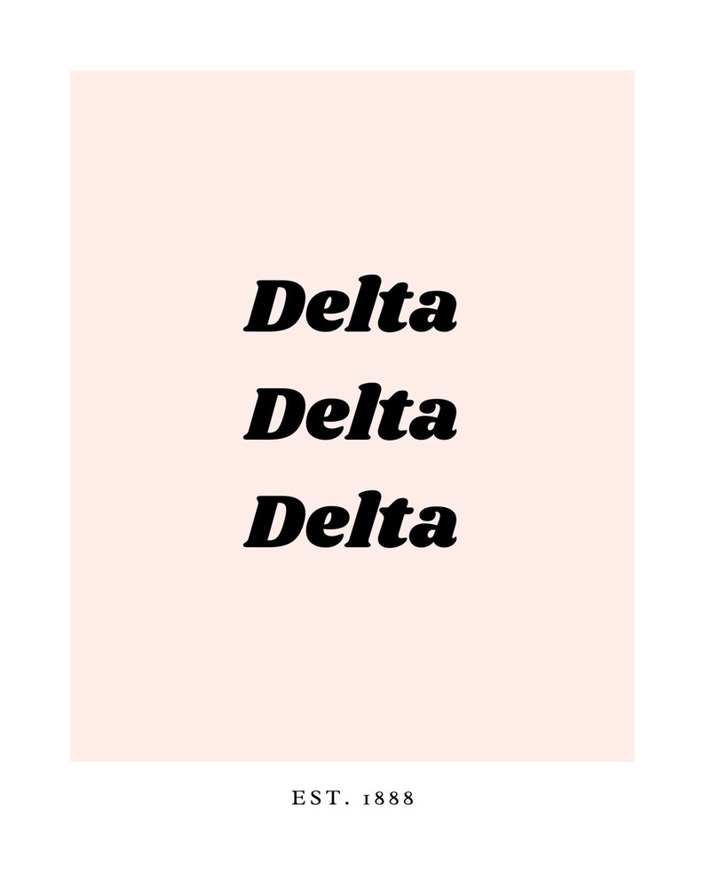 Delta Delta Delta Canvas. Tri Delta Print. Sorority Canvas. College ...