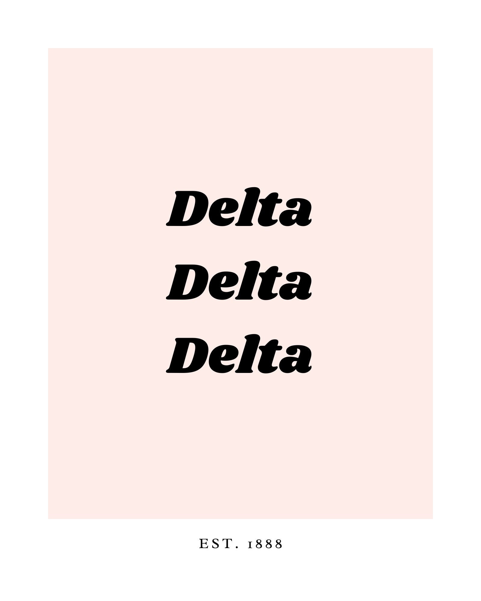 Delta Delta Delta Canvas. Tri Delta Print. Sorority Canvas. College ...
