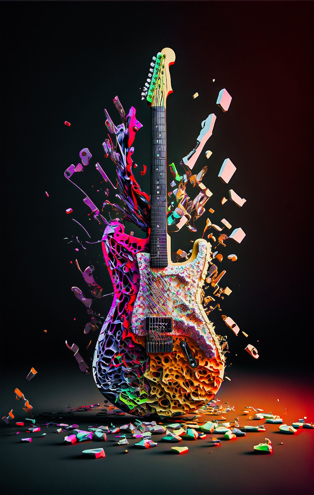 Rock 'n' Roll Rainbow: Colourful and Dynamic Diffraction Guitar Digital ...