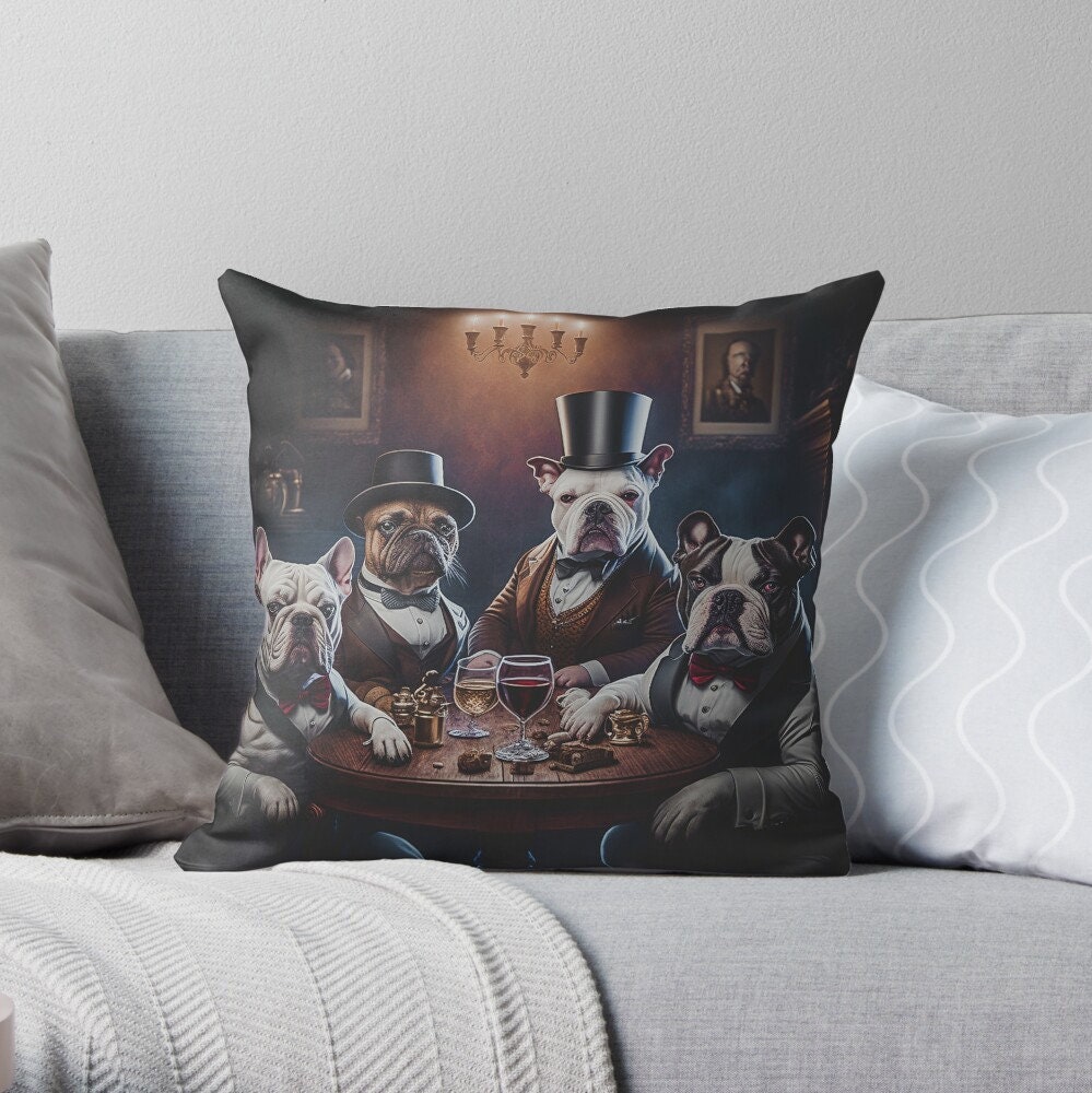 Puppy Party: Whimsical and Playful Digital Art Print of French Bulldogs ...