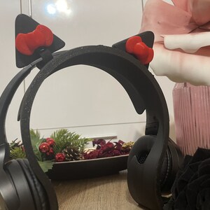 Cat Ears With Ribbon for Headphones Headset Accessories Twitch ...