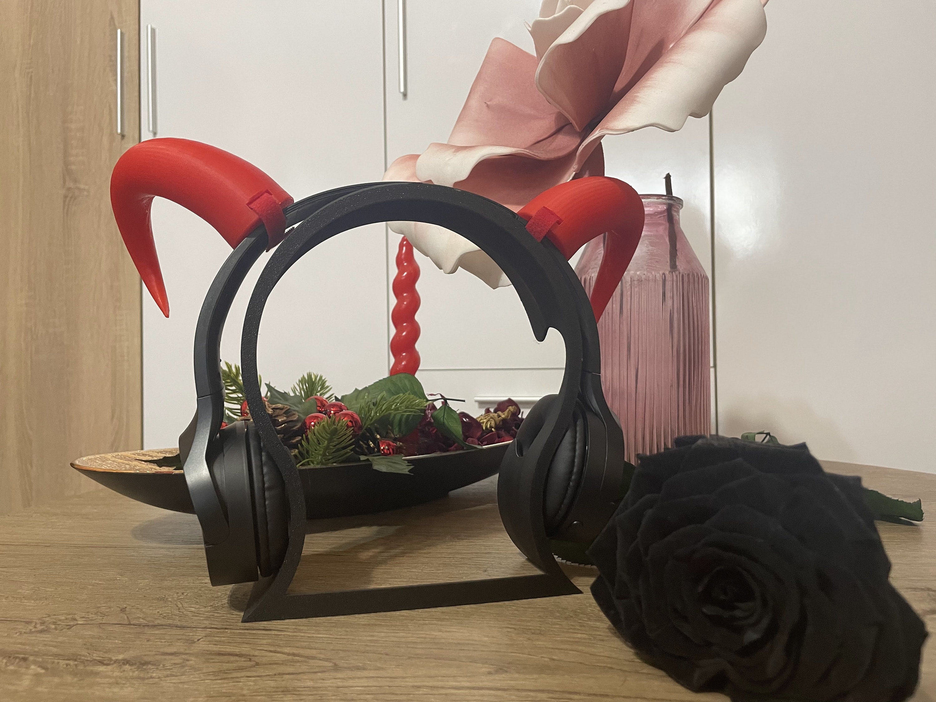 Curved Demon HORNS for Headphones Witch Cosplay Devil Horn for Headset ...