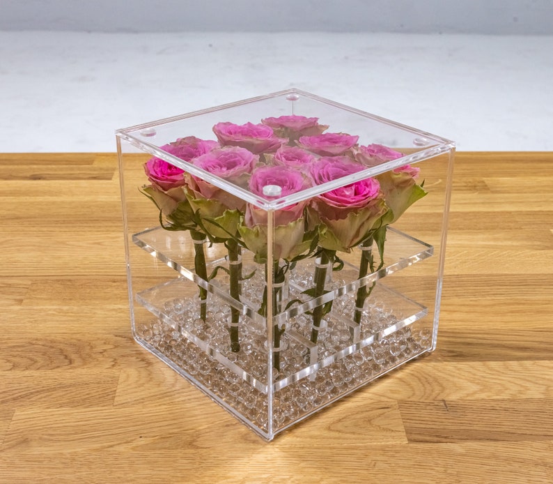 Acrylic Wedding Acriflowerbox – 9 Flowers Acrylic Box – Modern Lucite ...
