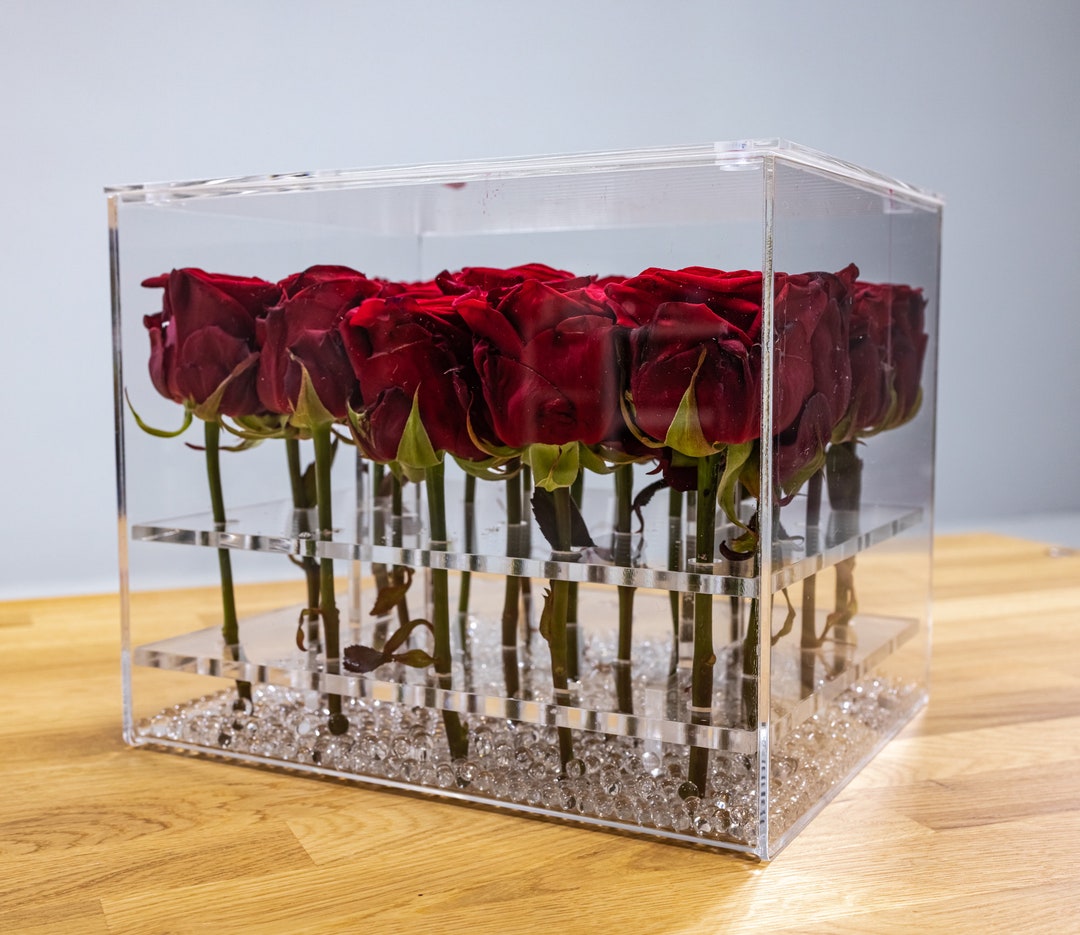 Acrylic Wedding Acriflowerbox – 20 Flowers Acrylic Box – Modern Lucite ...