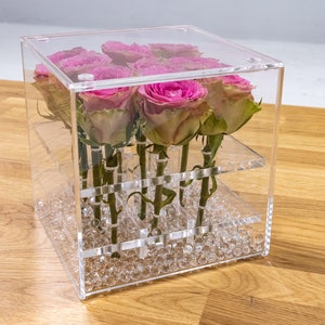 Acrylic Flower Box – Modern Lucite Vase, Wedding Centerpiece - Etsy