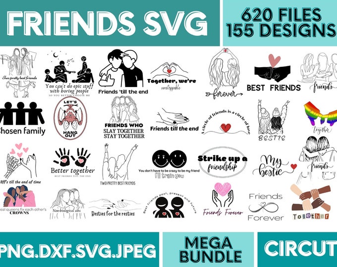 Best Friends Svg Bundle, Friends Png, Best Friends Png, Friendship ...