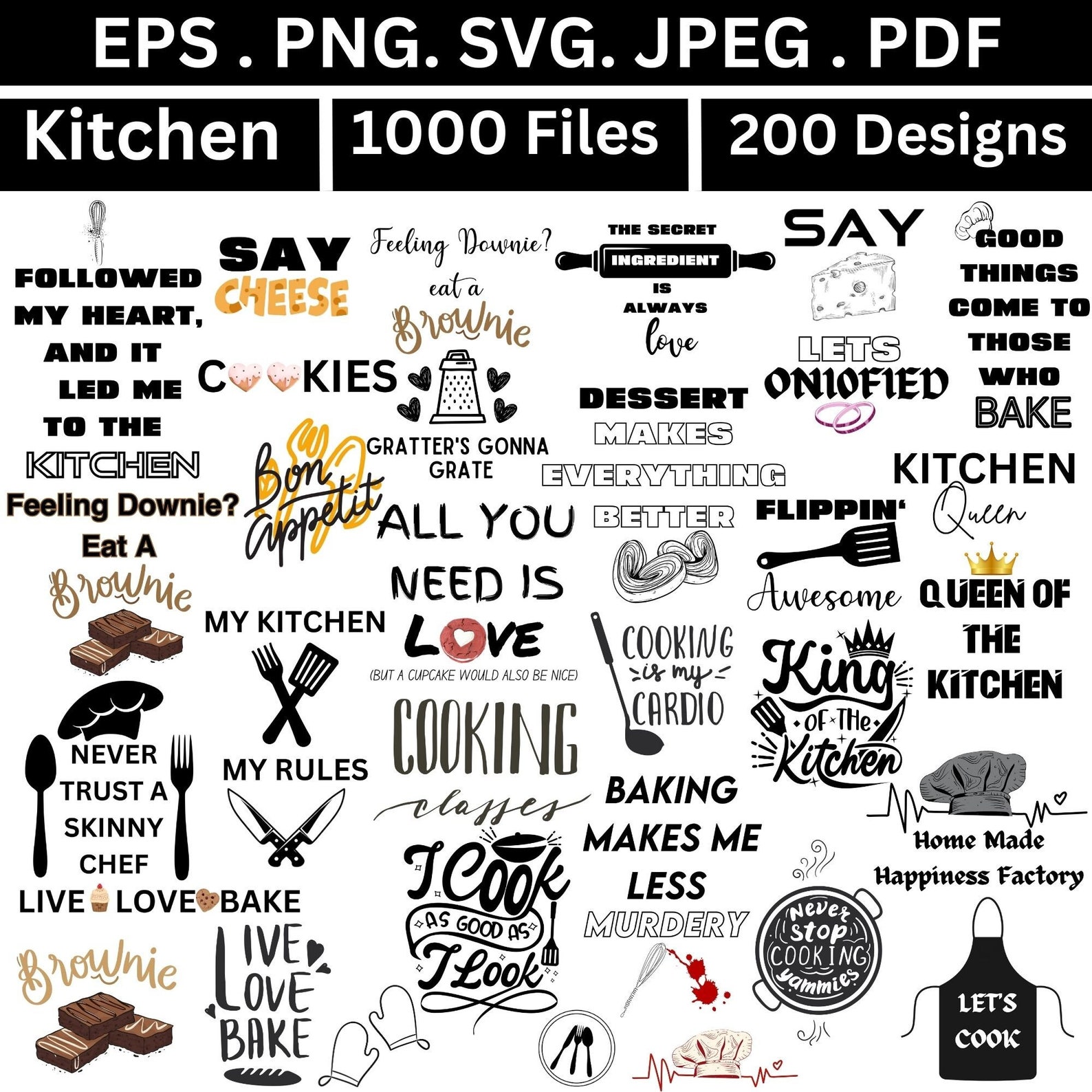 Kitchen Svg, Kitchen Svg Bundle, Kitchen Cut File, Baking Svg, Cooking ...