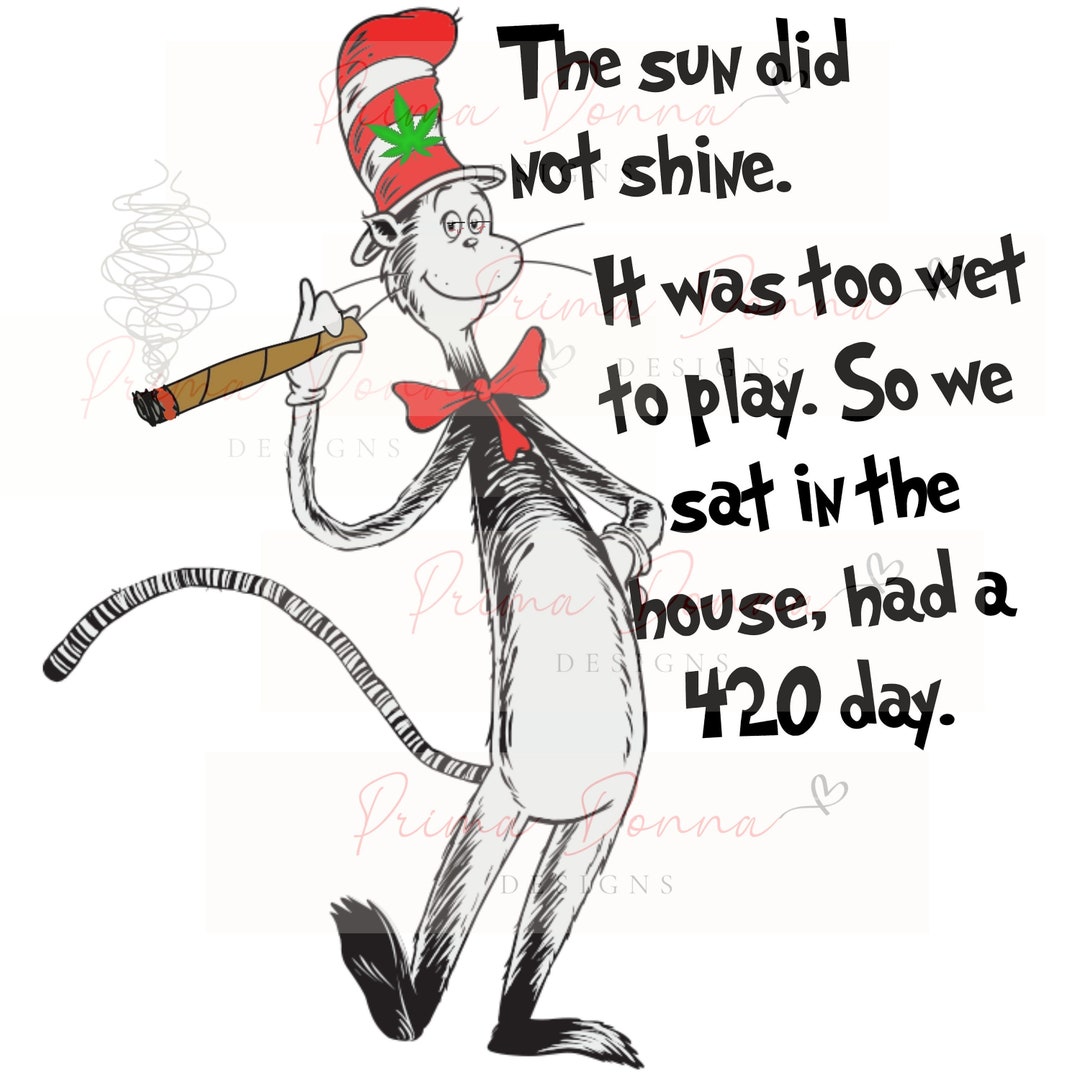 Cat in the Hat Smoking a Blunt. 2 Png Files for Instant Download. One ...