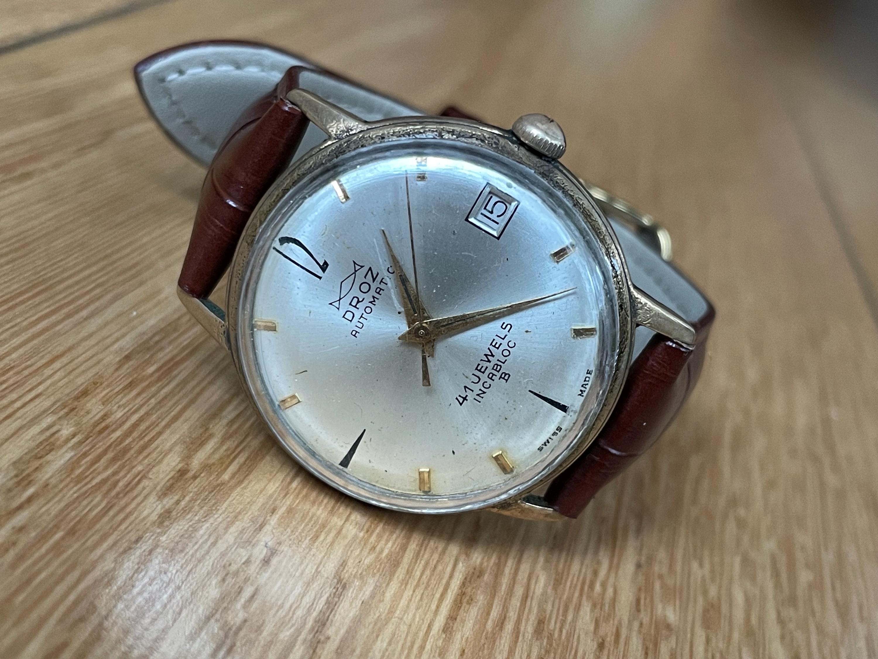 1960s Swiss Vintage Mechanical Automatic Men's Wristwatch Droz 41j ...