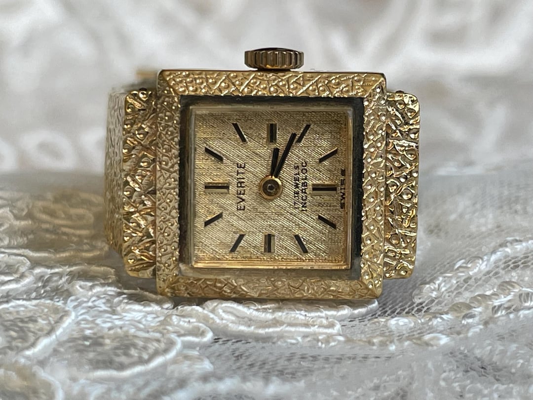 Elegant 1960 Vintage Swiss Gold Plated Ladies Wristwatch Everite ...