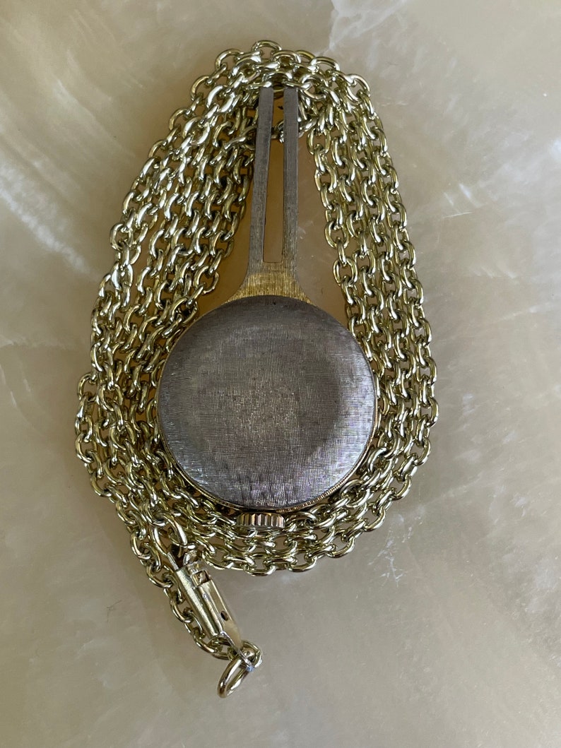 Elegant 1970’s Vintage Swiss Hanowa Gold Color Pendant Watch With Gold ...