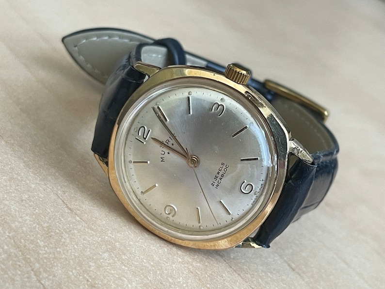 1960s Swiss Vintage Mechanical Men's Wristwatch Mutrix Golden Color ...