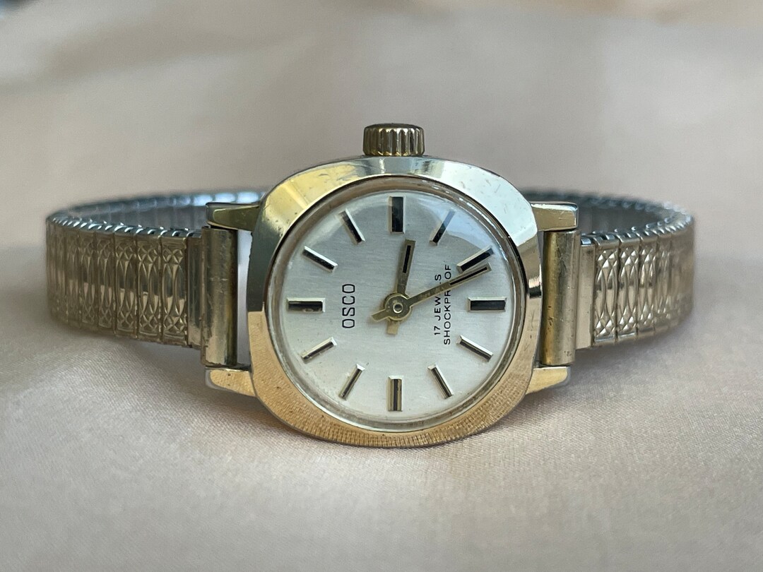 Elegant 1960 Vintage German 17 Jewels Ladies Wristwatch Osco Golden ...