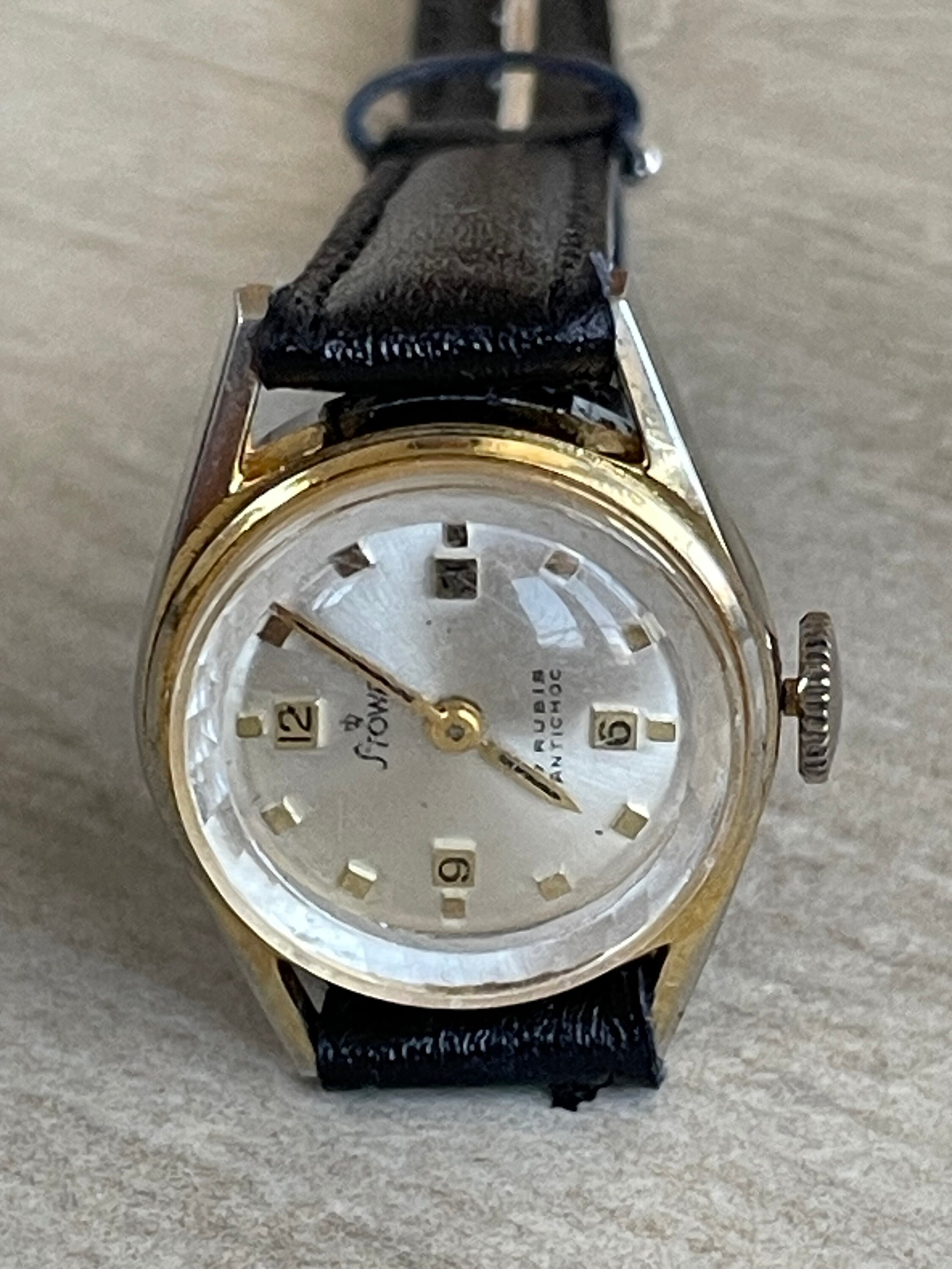 Chic 1960 Vintage German Ladies Wristwatch Stowa Golden Color Case ...