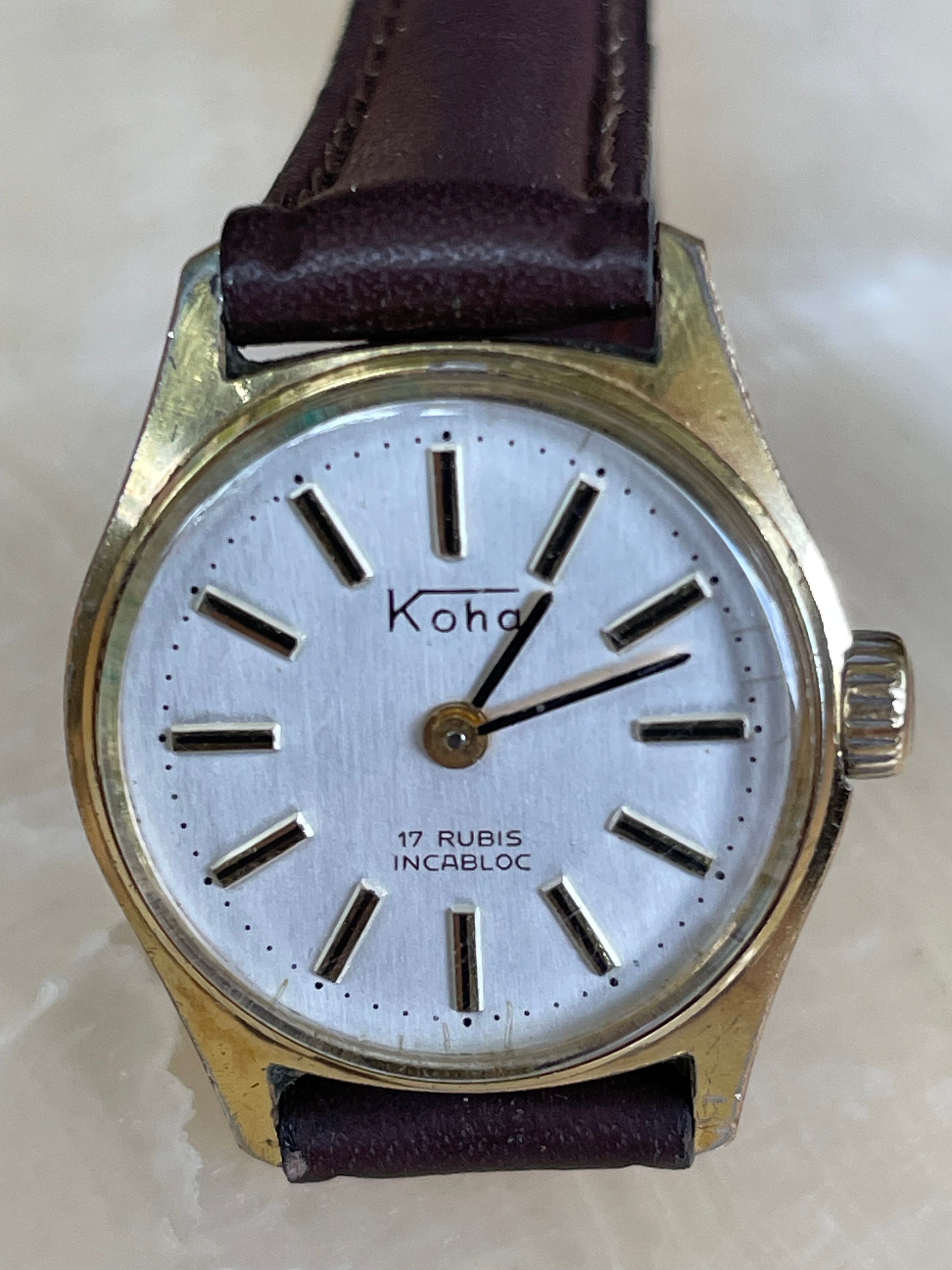 Elegant 1960 Vintage Swiss Ladies Wristwatch Koha Gold Color Case ...