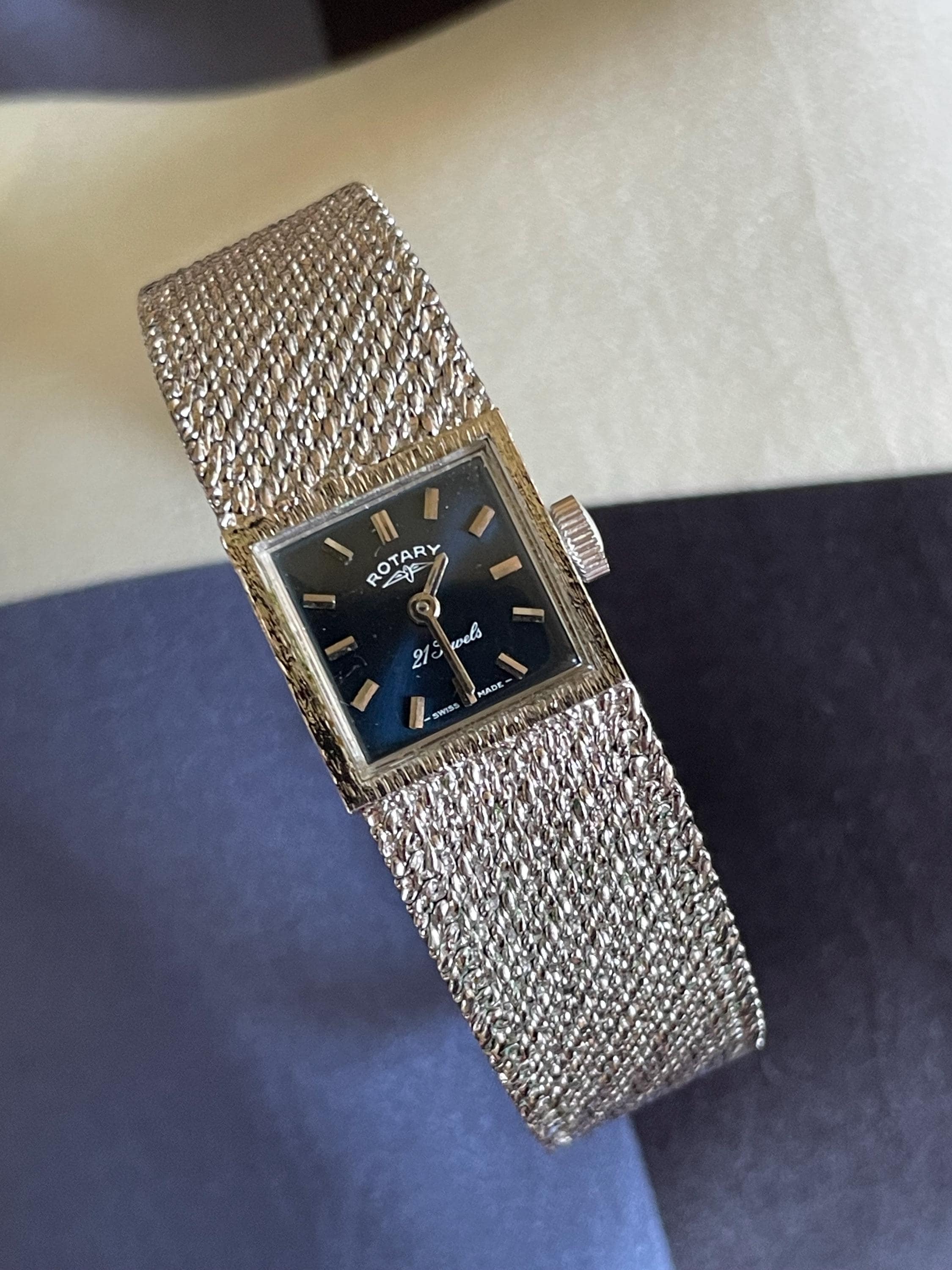 Elegant 1960 Vintage Swiss Ladies Dress Wristwatch Rorary Silver Color ...