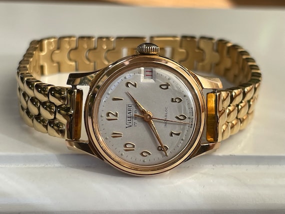 Chic 1960 vintage Swiss ladies wristwatch Villard gol… - Gem