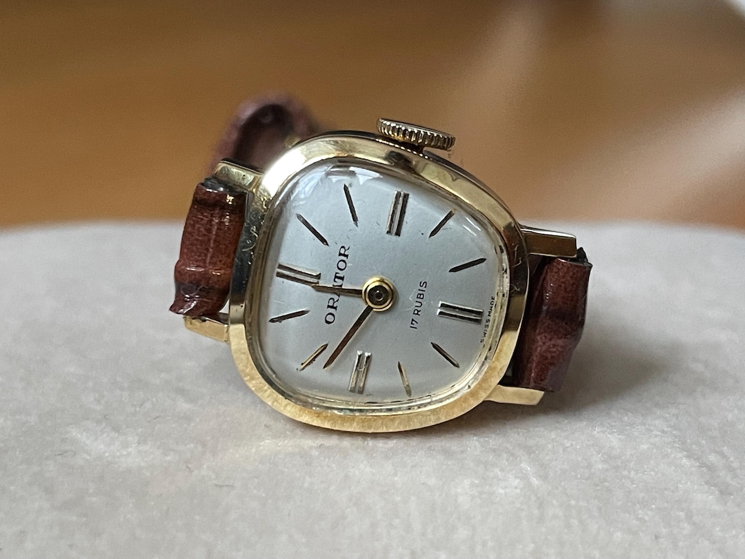 Elegant 1960’s Vintage Swiss Gold Plated Ladies Dress Wristwatch Orator ...