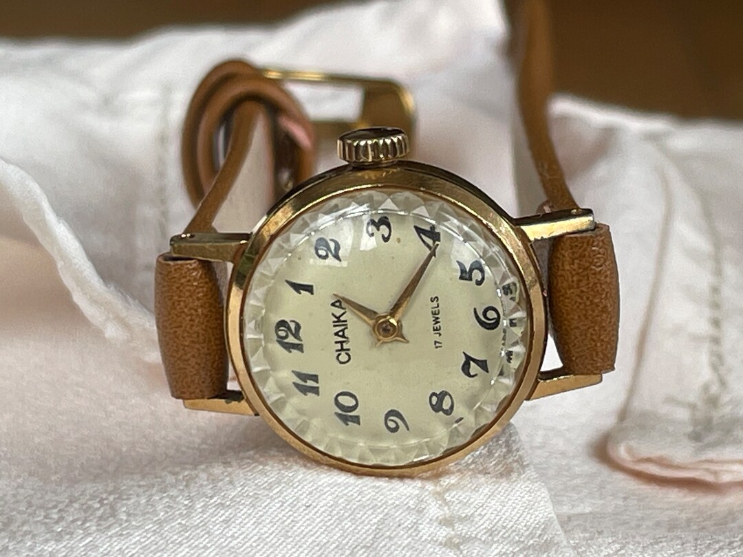 Vintage 1970's USSR Small Women's Wristwatch Chaika, Vintage Gold ...