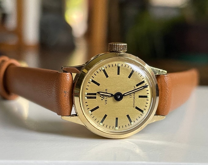 Stunning 1960 Vintage Swiss Ladies Wristwatch Velona Gold Color Case ...