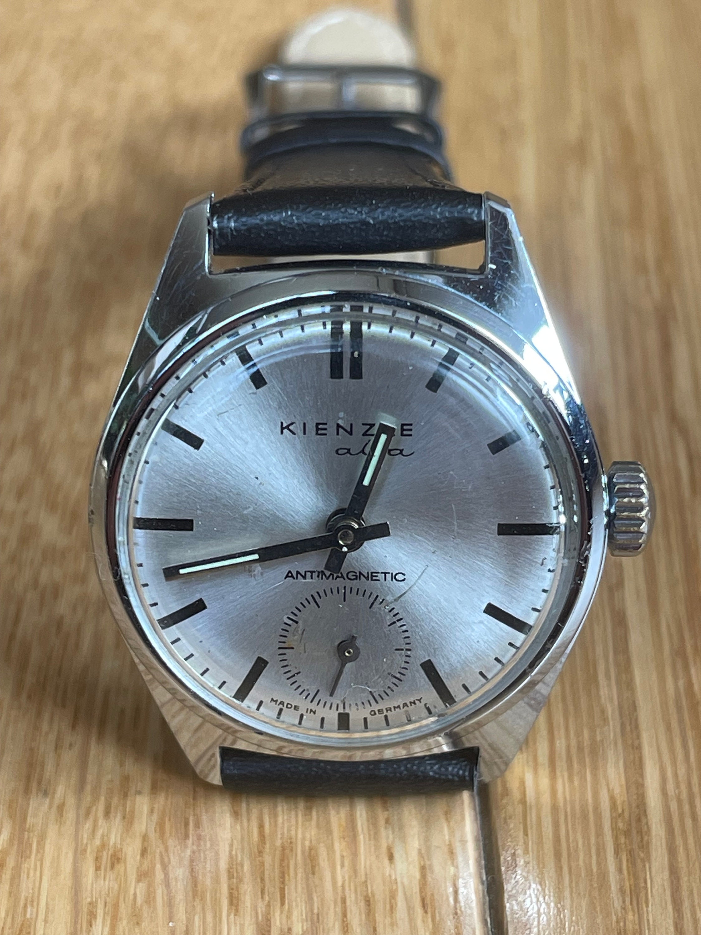 1960 German Vintage Mechanical Men's Wristwatch Kienzle Alfa Silver ...